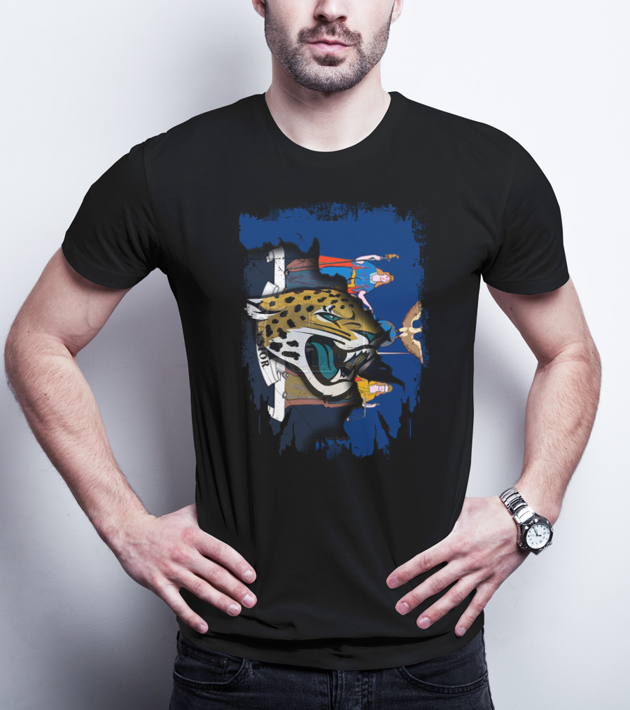 New York Emblem With Jaguars Logo Overlay T-Shirt