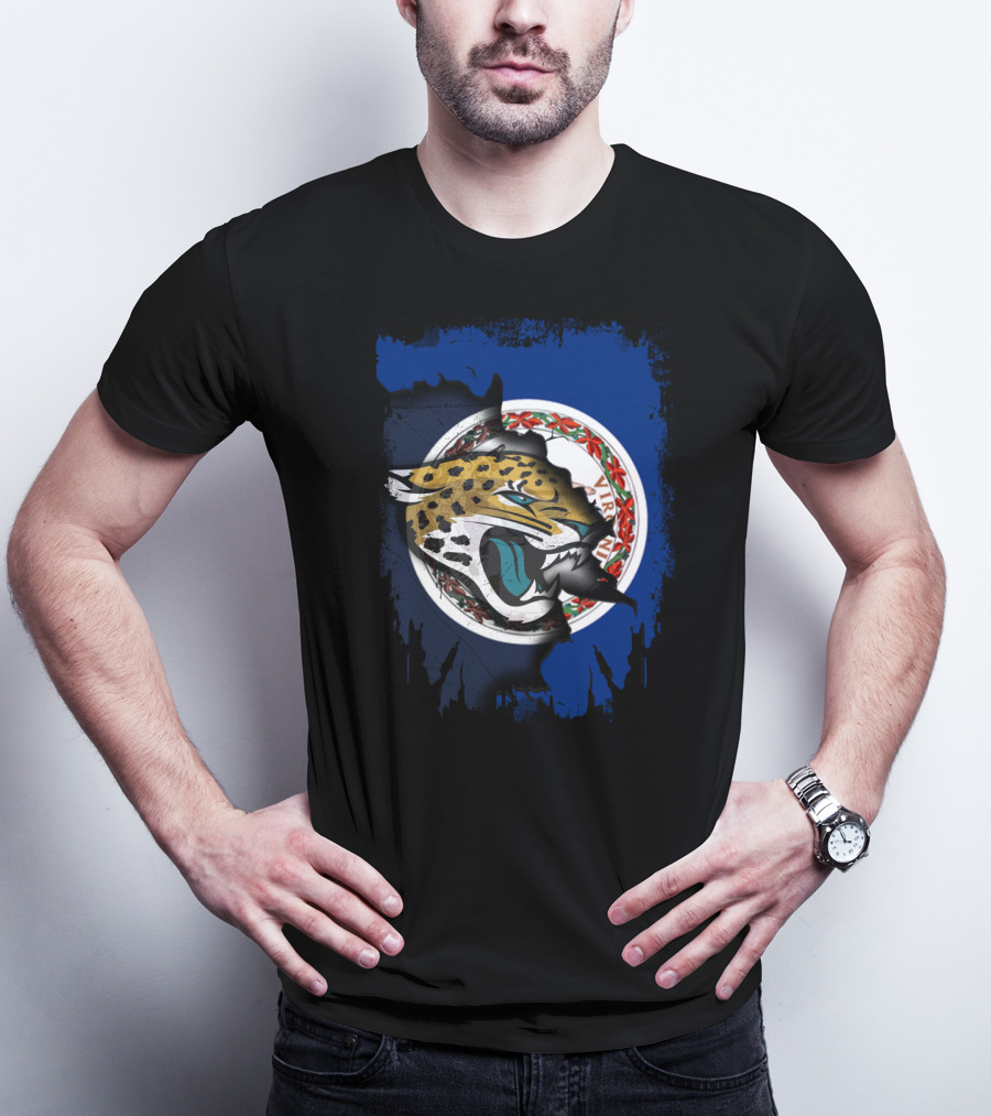 Virginia Jaguars Roaring Through State Seal Flag T-Shirt