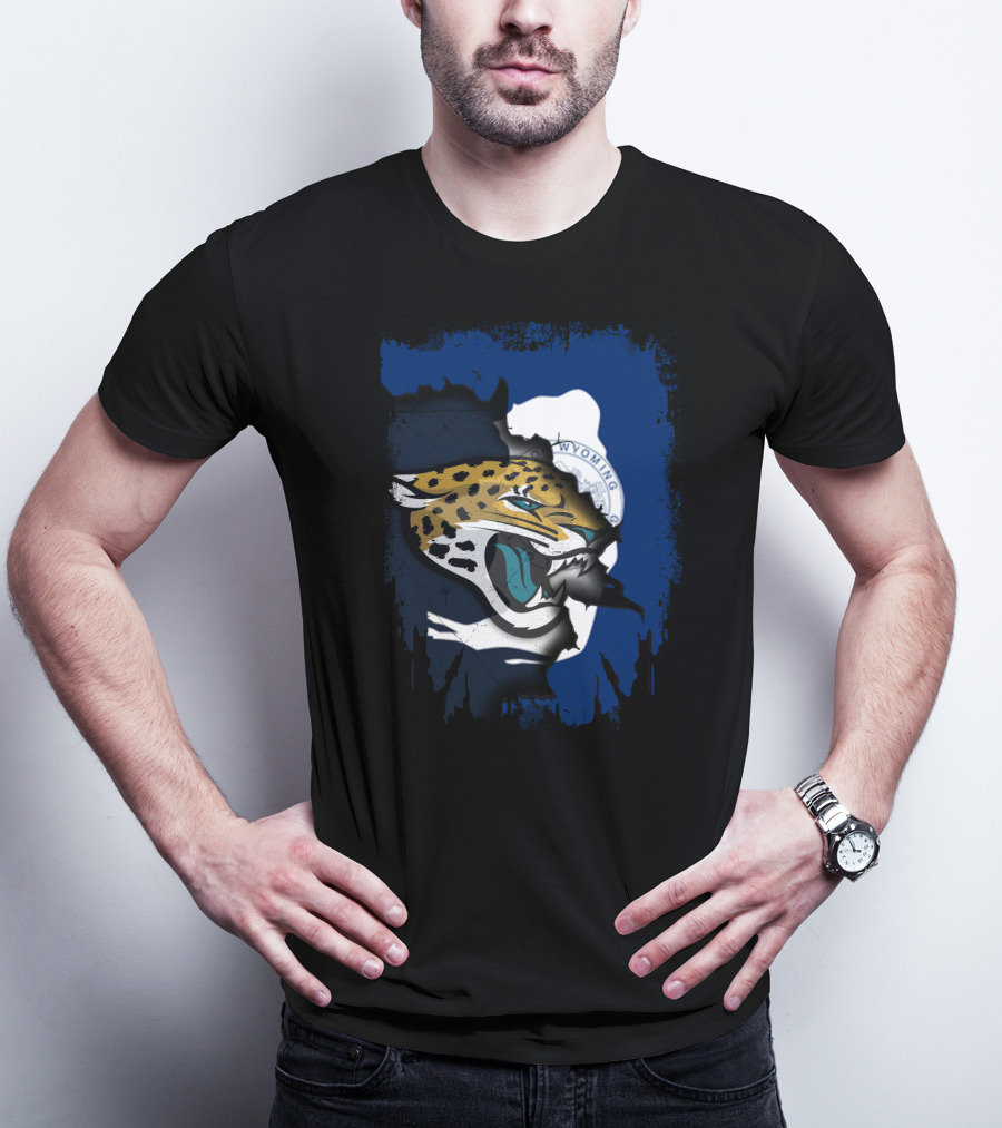 Wyoming State Pride With Jaguars Integration T-Shirt