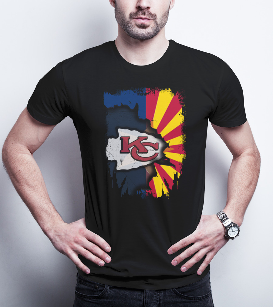 Arizona Sun With Kansas City Chiefs Logo Fusion T-Shirt