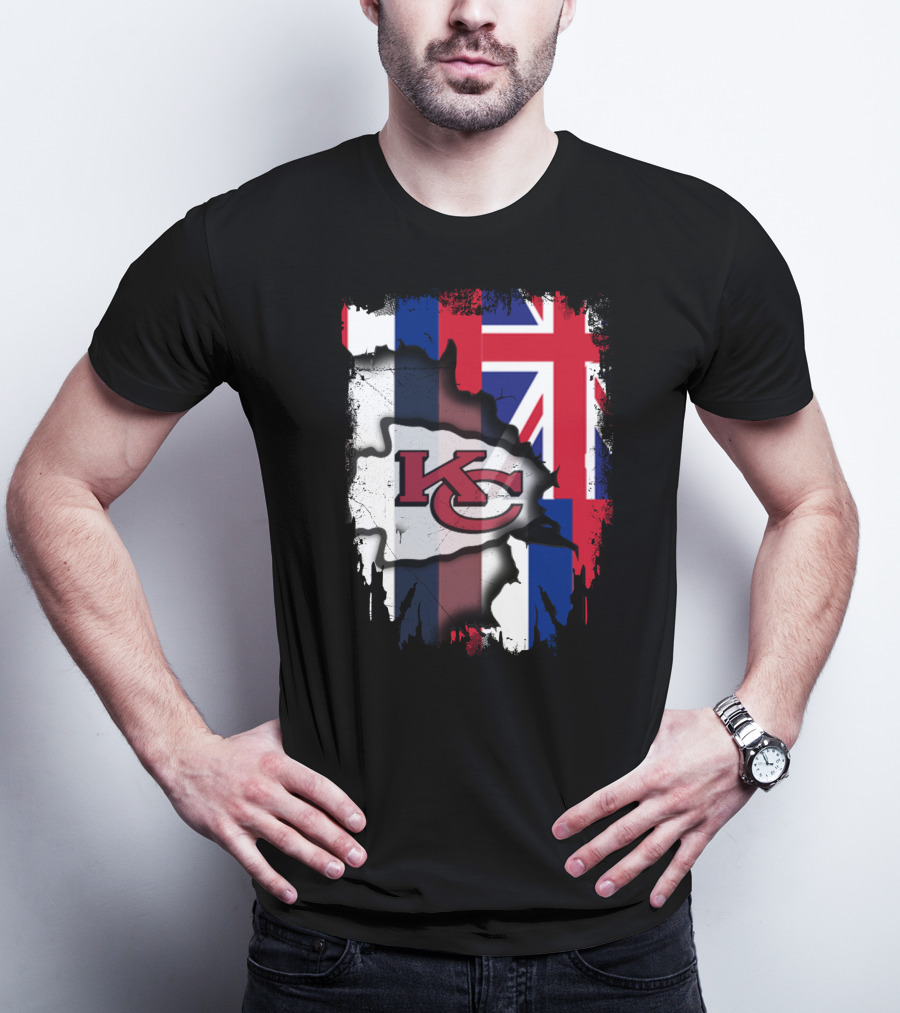 Together Hawaii Kansas City Chiefs Union Jack Flag T-Shirt