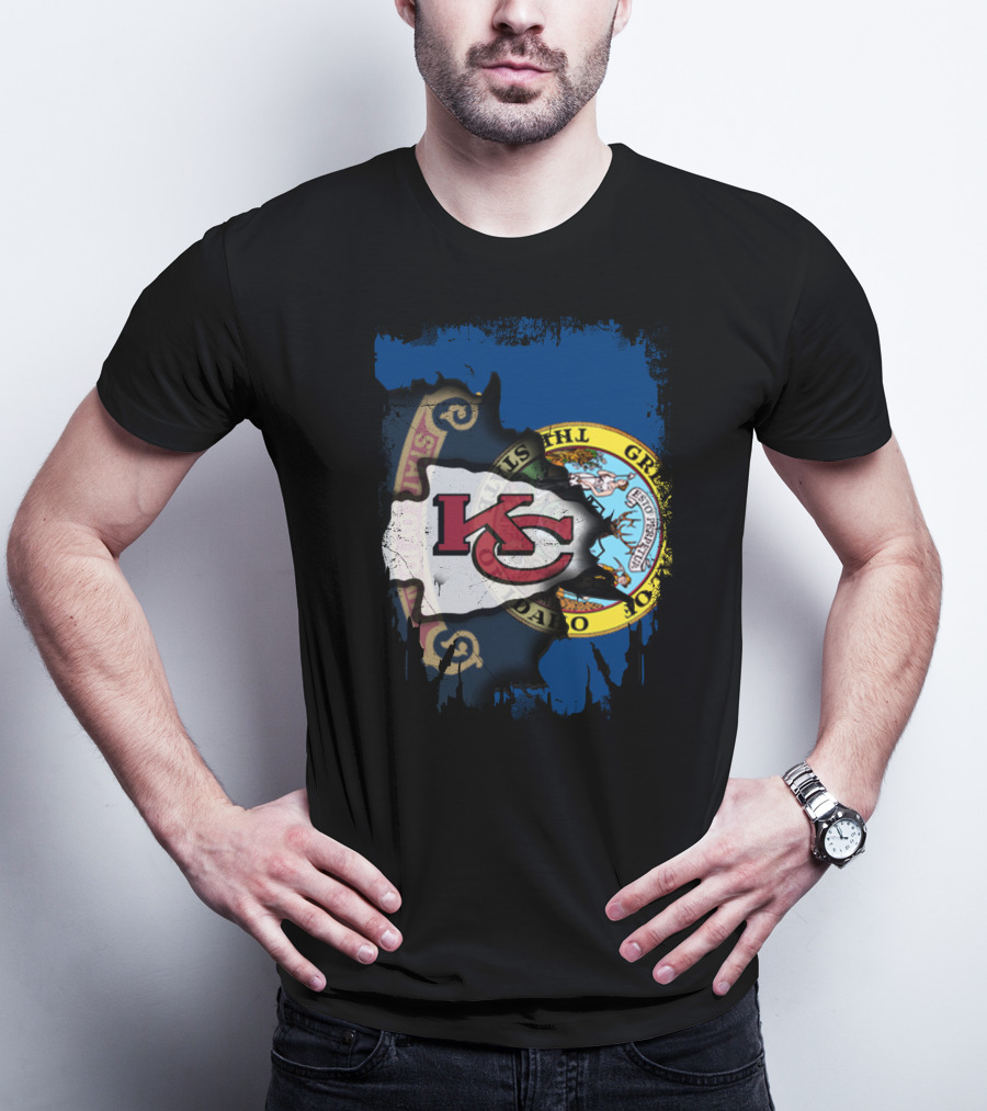 Kansas City Chiefs Idaho Flag Fusion T-Shirt