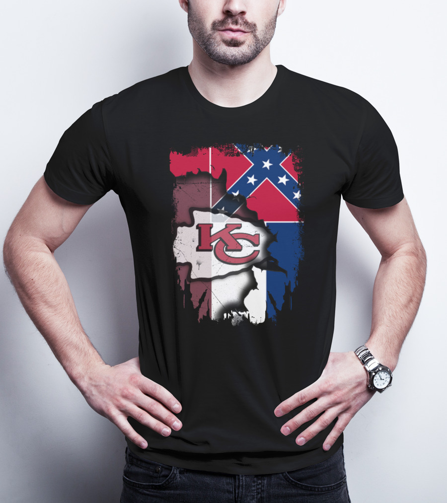 Together Mississippi Kc Chiefs Confederate Flag T-Shirt