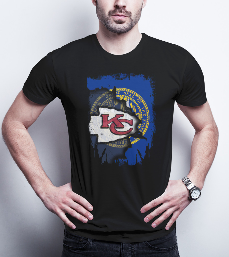 Nebraska State Seal With Kansas City Chiefs T-Shirt