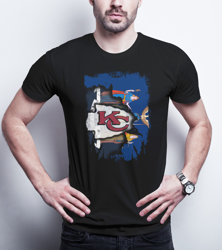 Together New York With KC Chiefs Logo And State Flag Elements T-Shirt
