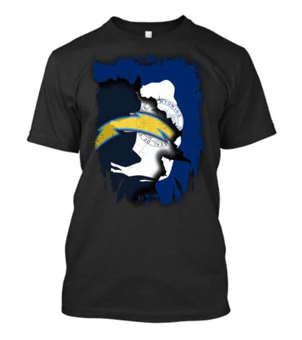 Together Wyoming Chargers Buffalo Silhouette Flag T-Shirt