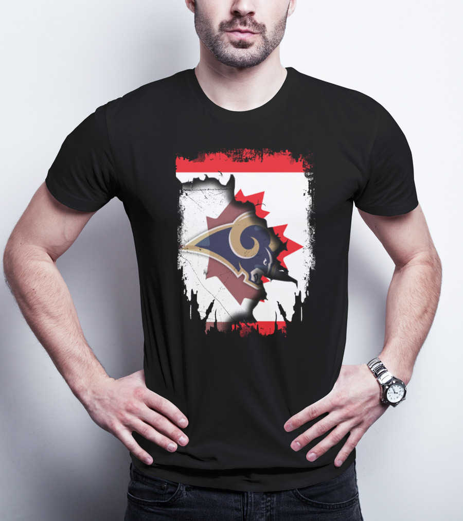 Canada With Los Angeles Rams Logo Integration T-Shirt
