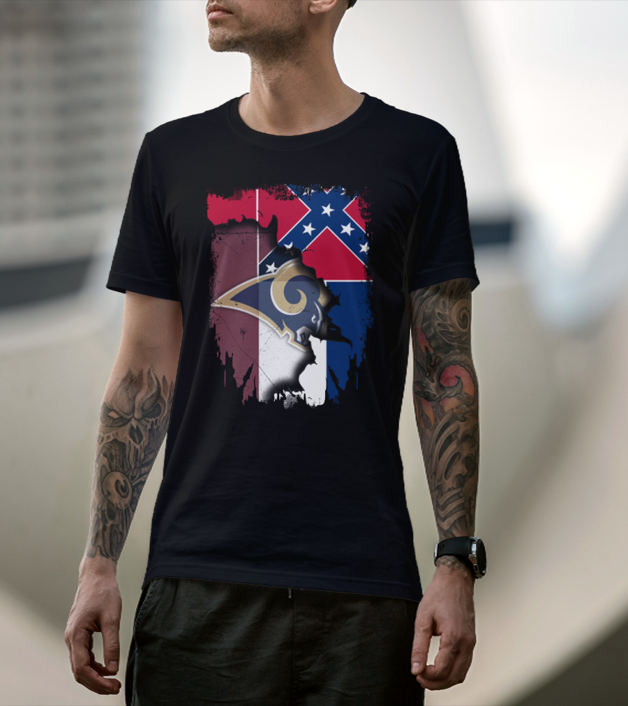 Together Mississippi Rams Confederate Flag T-Shirt
