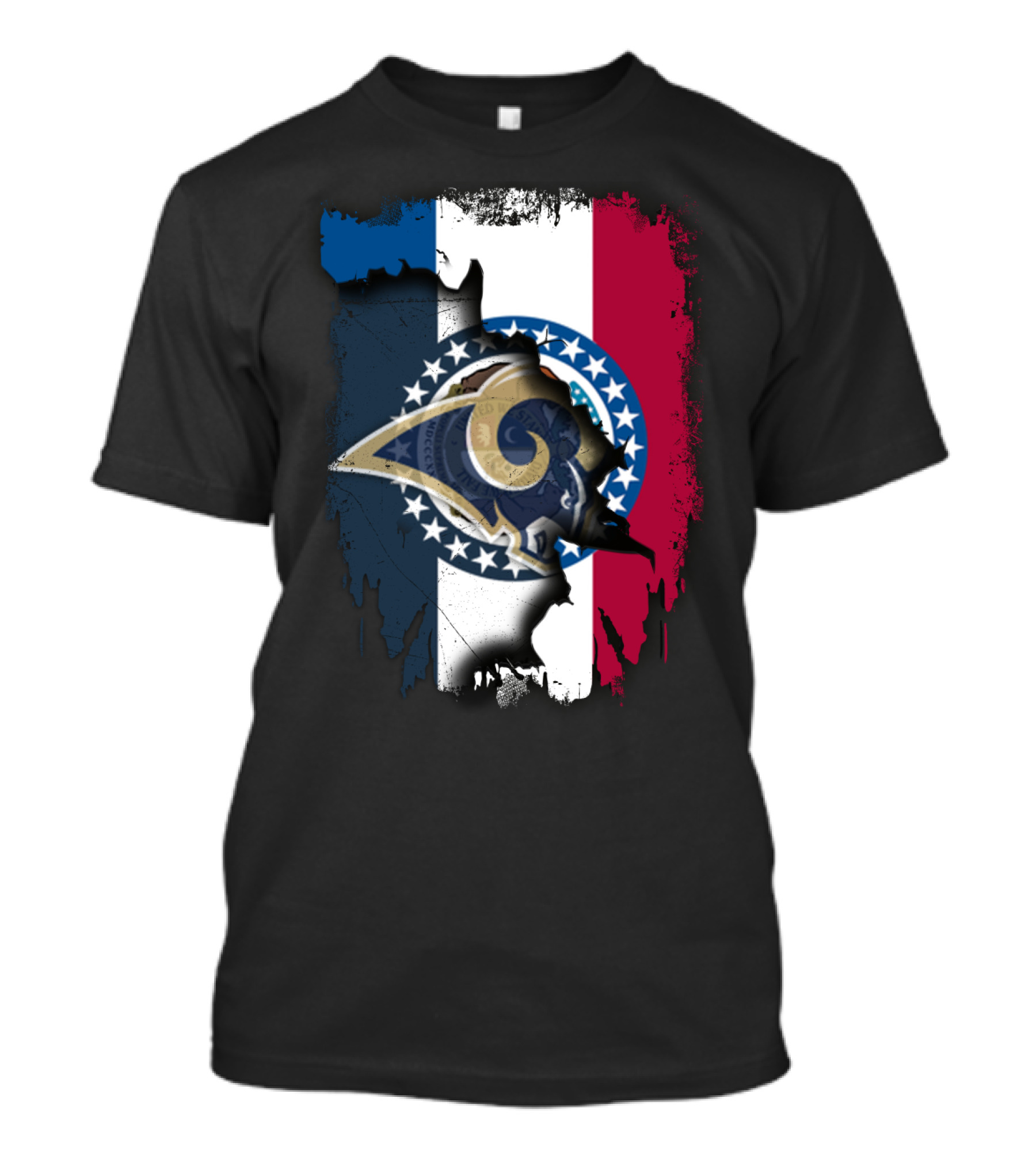 Missouri Rams Together With Flag And Stars T-Shirt