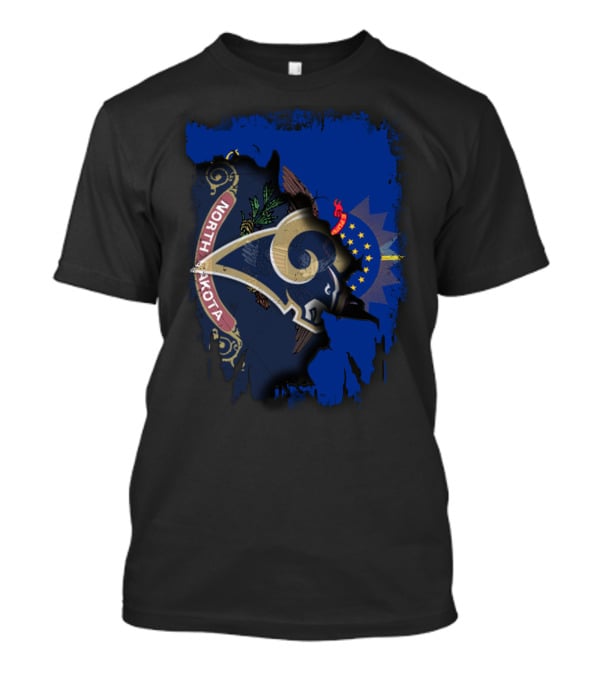 North Dakota Rams United State Flag Fusion T-Shirt