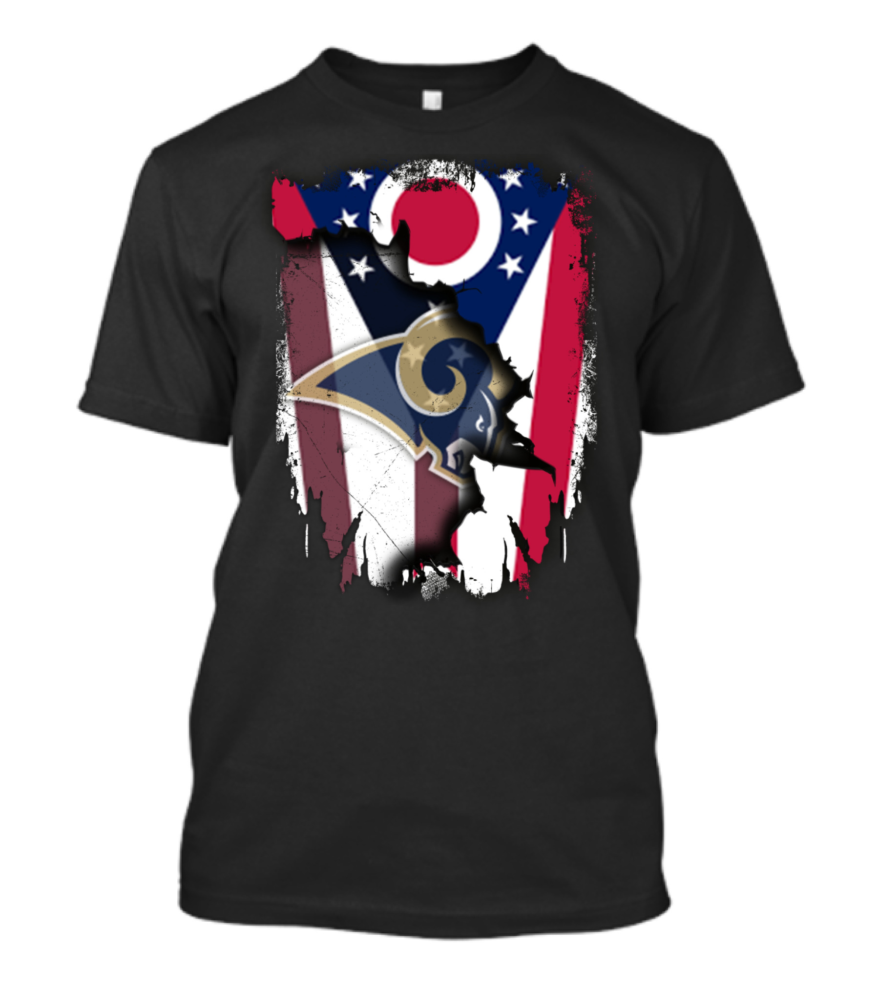 Ohio Pride With Rams Logo In Grunge T-Shirt