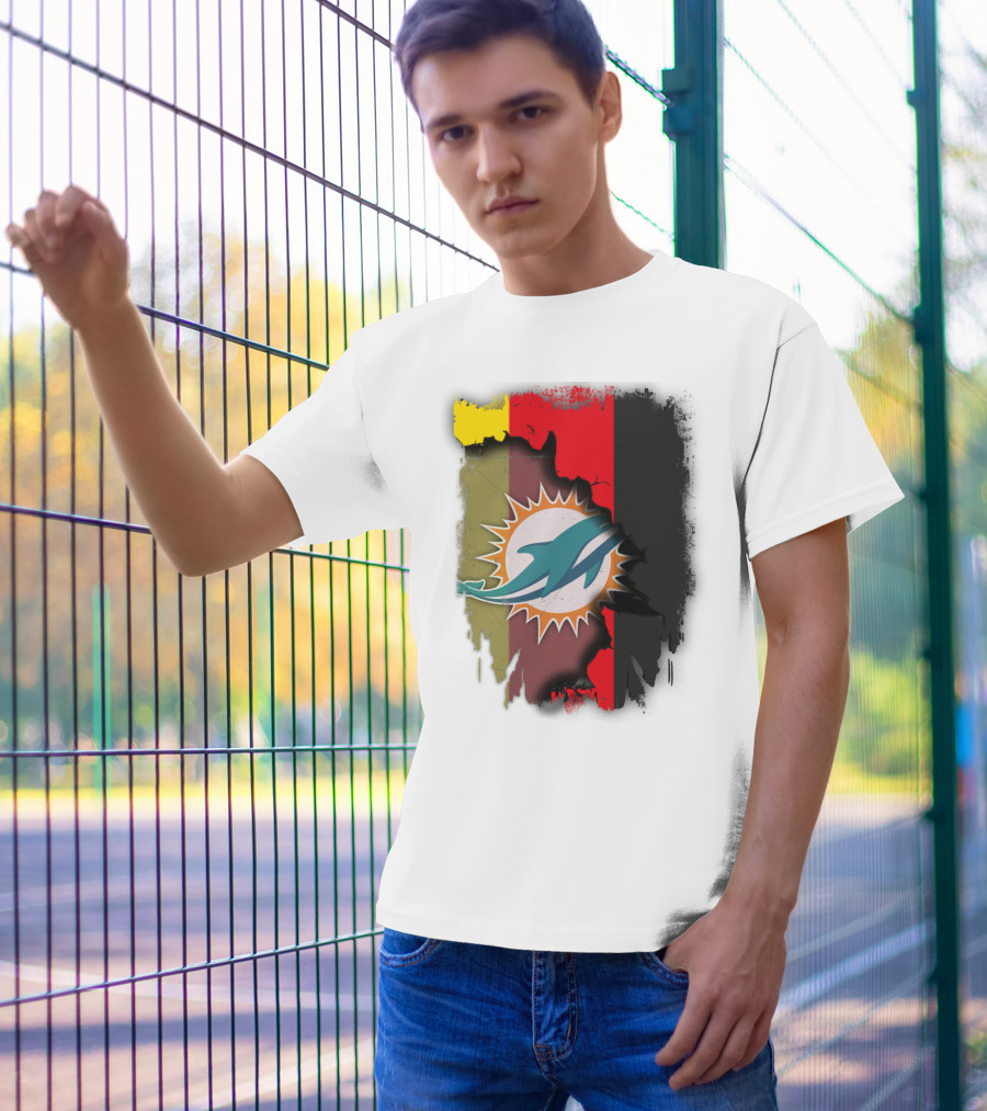 Germany Dolphins Miami Fusion Flag Colors T-Shirt