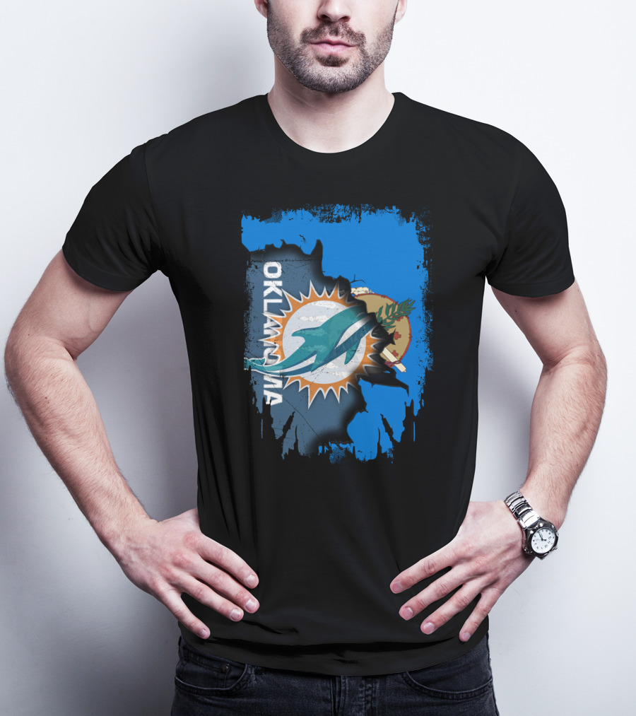 Oklahoma And Miami Dolphins Fusion T-Shirt