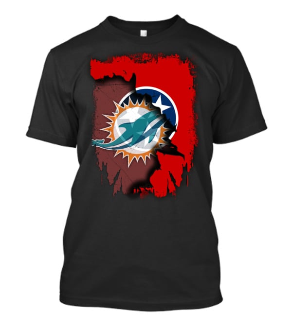 Miami Dolphins And Tennessee State Unity Fusion T-Shirt