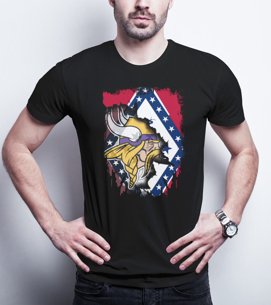 Arkansas Pride With Vikings Warrior And Flag T-Shirt