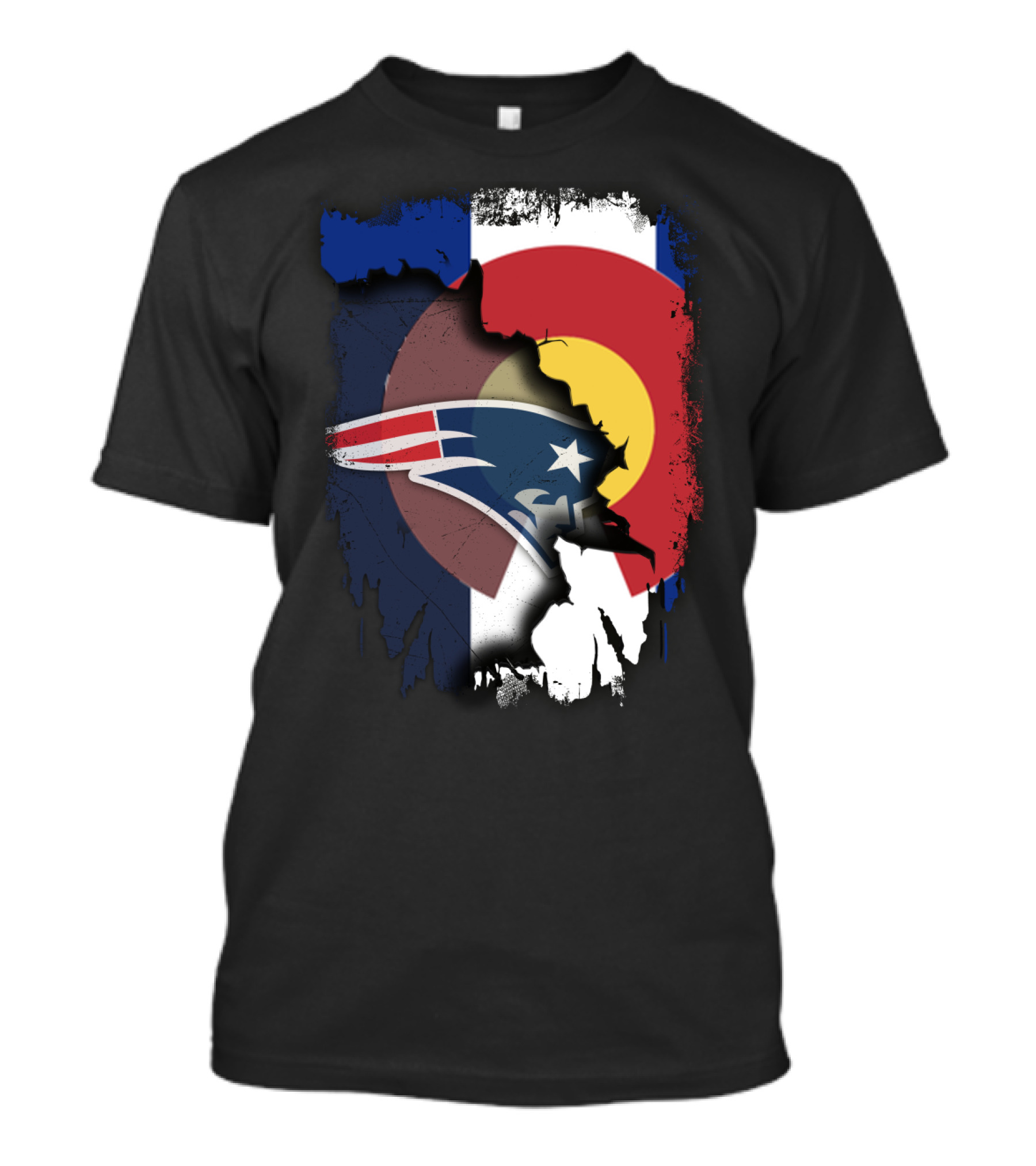 Together Colorado With Patriots Logo And Colorado Flag Fusion T-Shirt