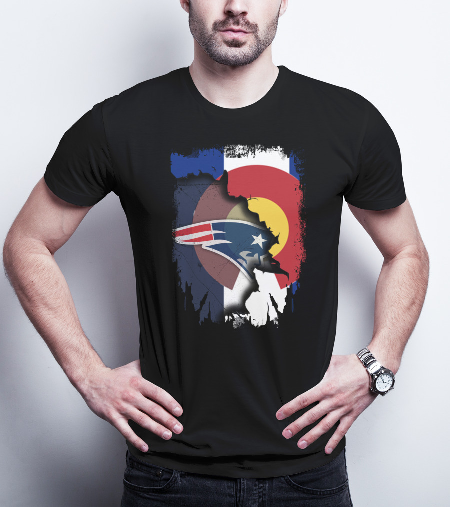 Together Colorado With Patriots Logo And Colorado Flag Fusion T-Shirt