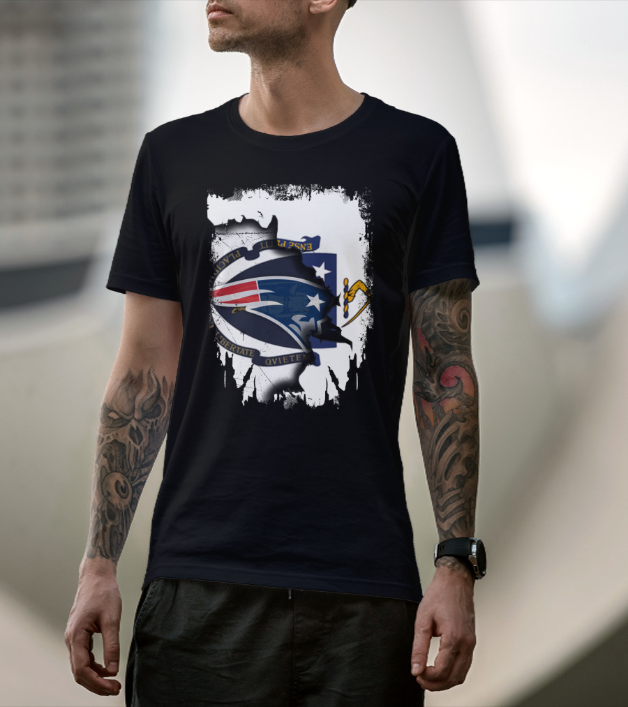 Together Massachusetts Patriots Emblem Fusion T-Shirt