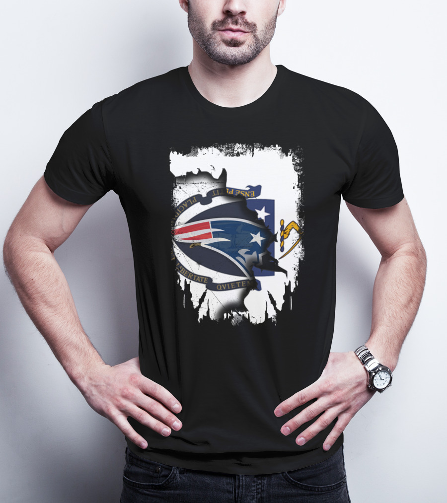 Together Massachusetts Patriots Emblem Fusion T-Shirt