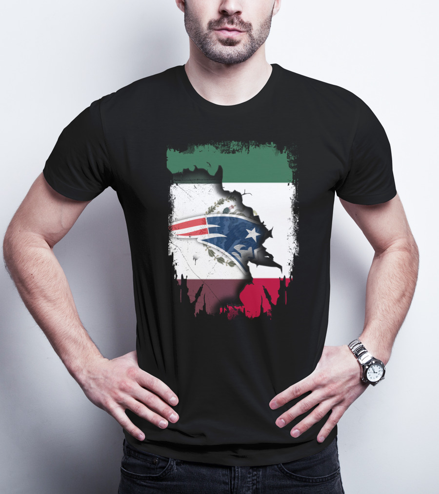 Together With Mexico And Patriots Flag T-Shirt