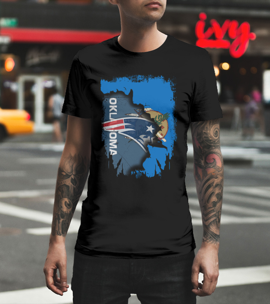 OKLAHOMA Patriots Map Flag Fusion Together T-Shirt