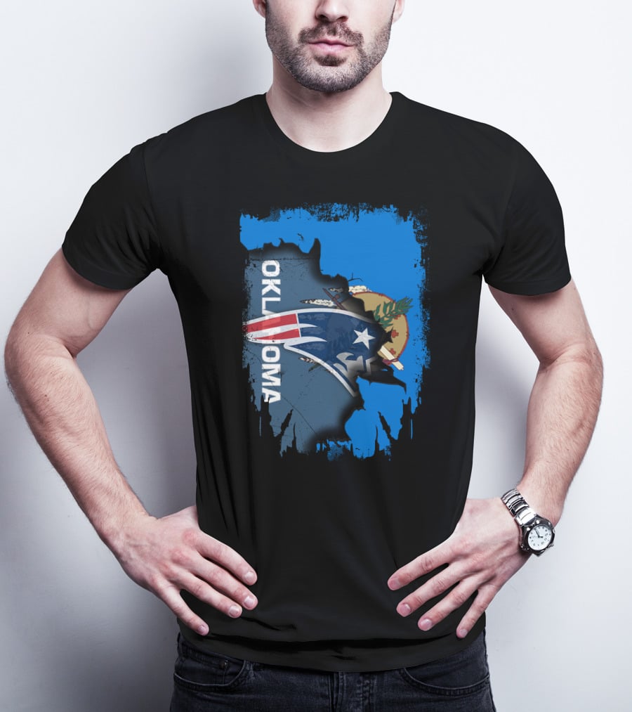 OKLAHOMA Patriots Map Flag Fusion Together T-Shirt