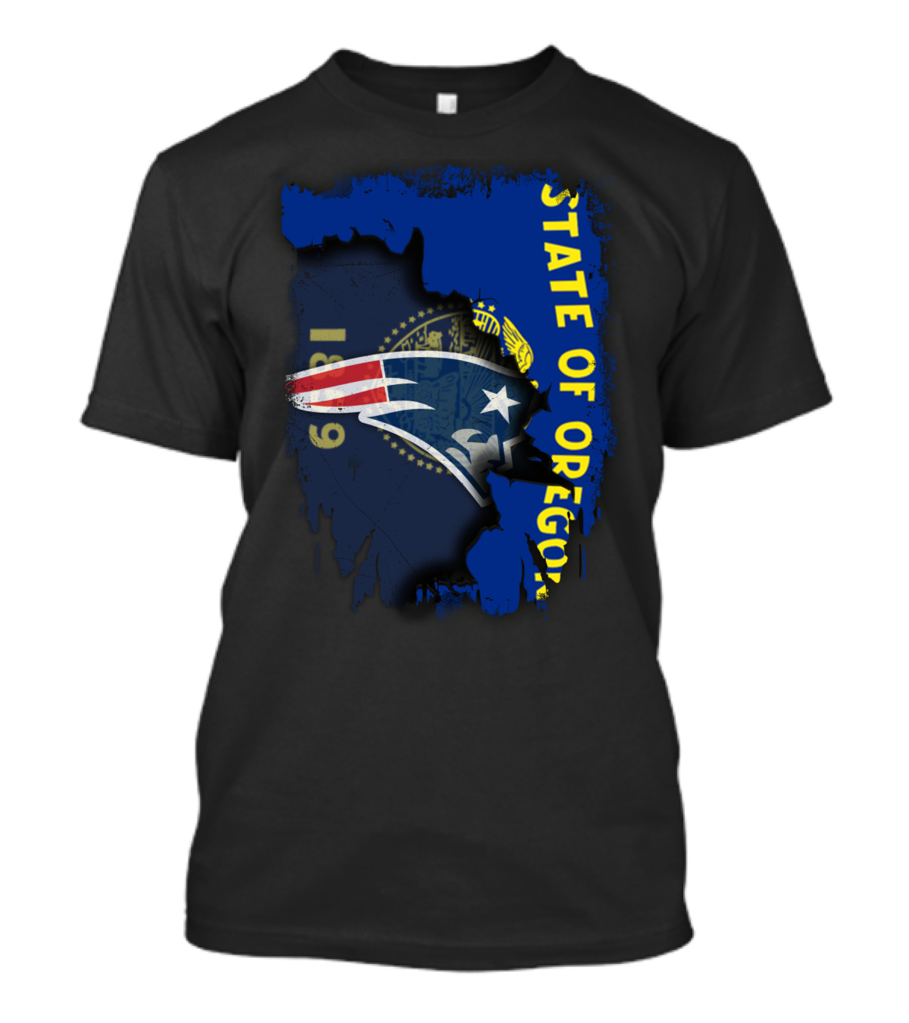 State Of Oregon New England Patriots 1869 T-Shirt