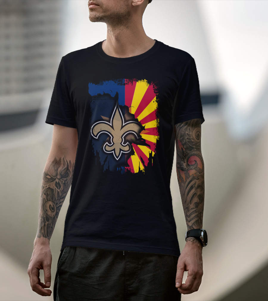 Together Arizona Saints Fleur-de-Lis Flag Fusion T-Shirt