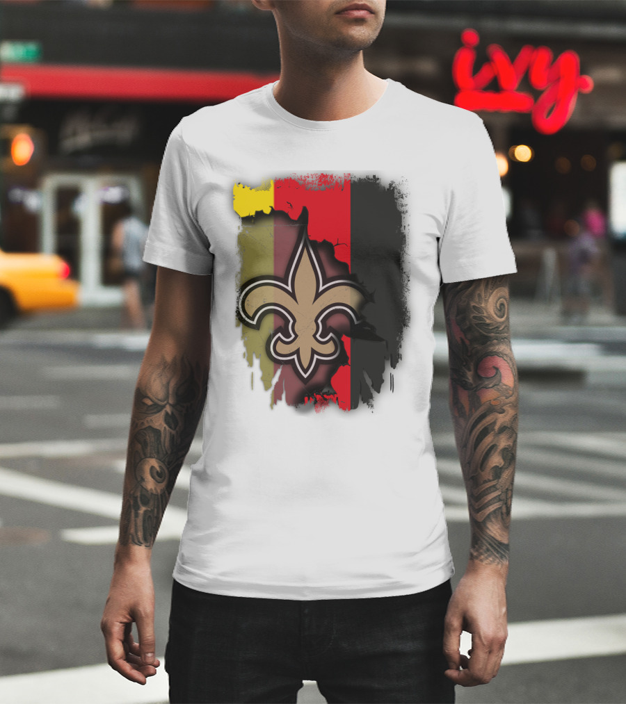 Germany Colors With Saints Fleur-de-Lis Emblem T-Shirt