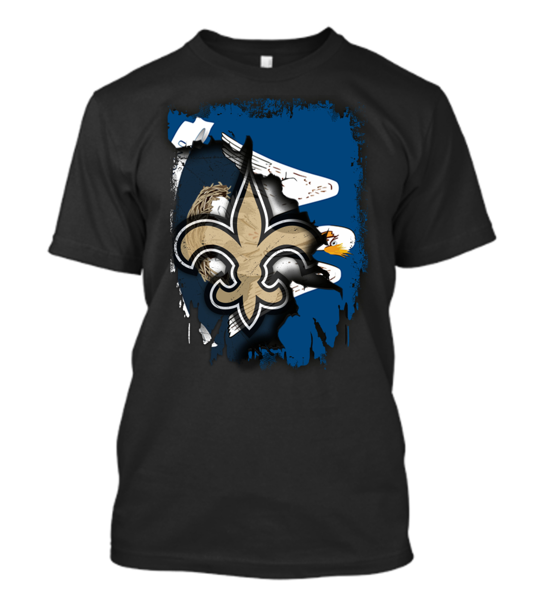 Together Louisiana Fleur-de-Lis Saints With Eagle Background T-Shirt