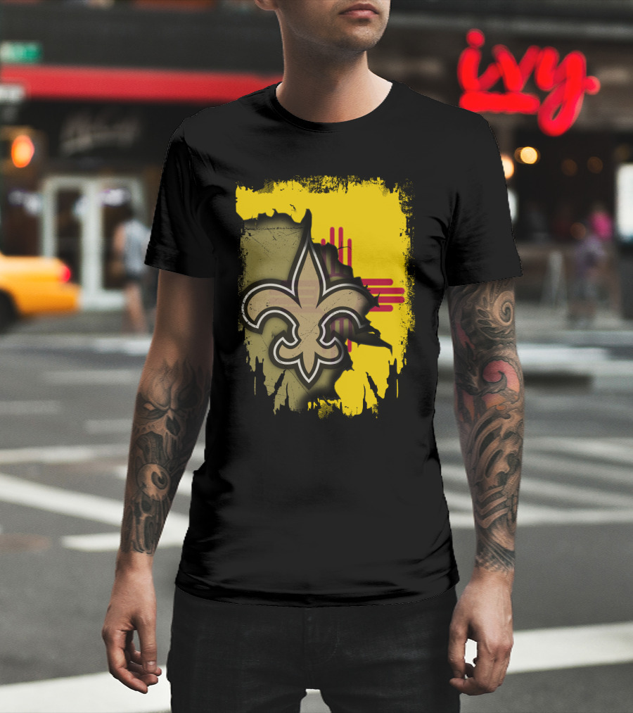 Together New Mexico With Saints Fleur-de-Lis And State Flag T-Shirt