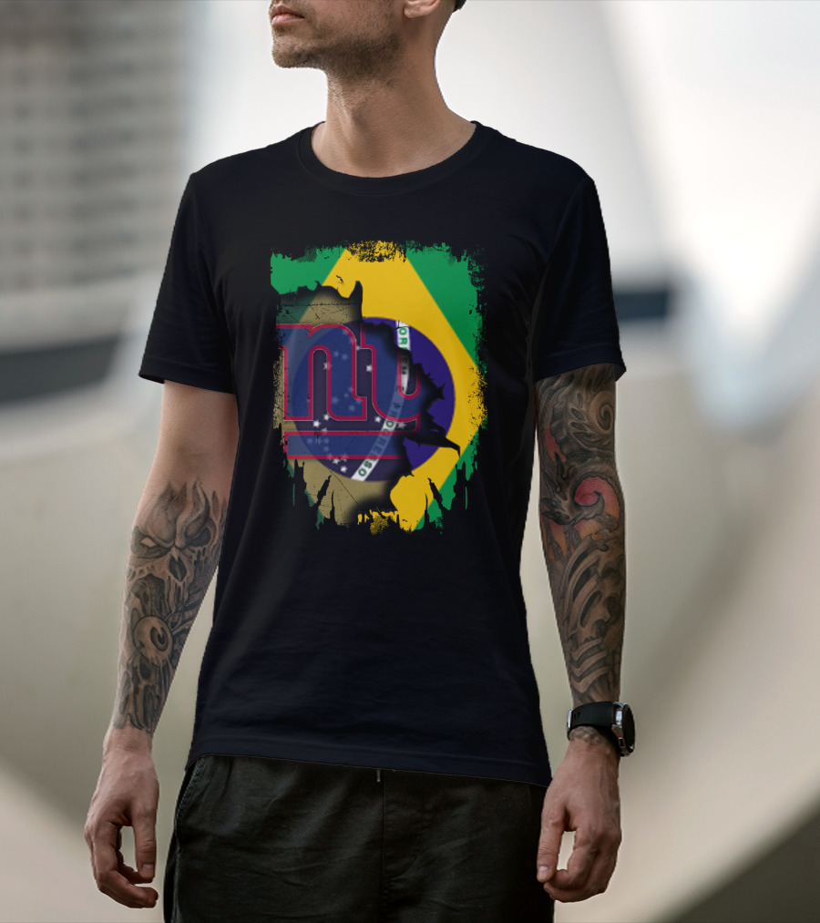 Giants Brazil Collaboration With Brazilian Flag And Giants T-Shirt