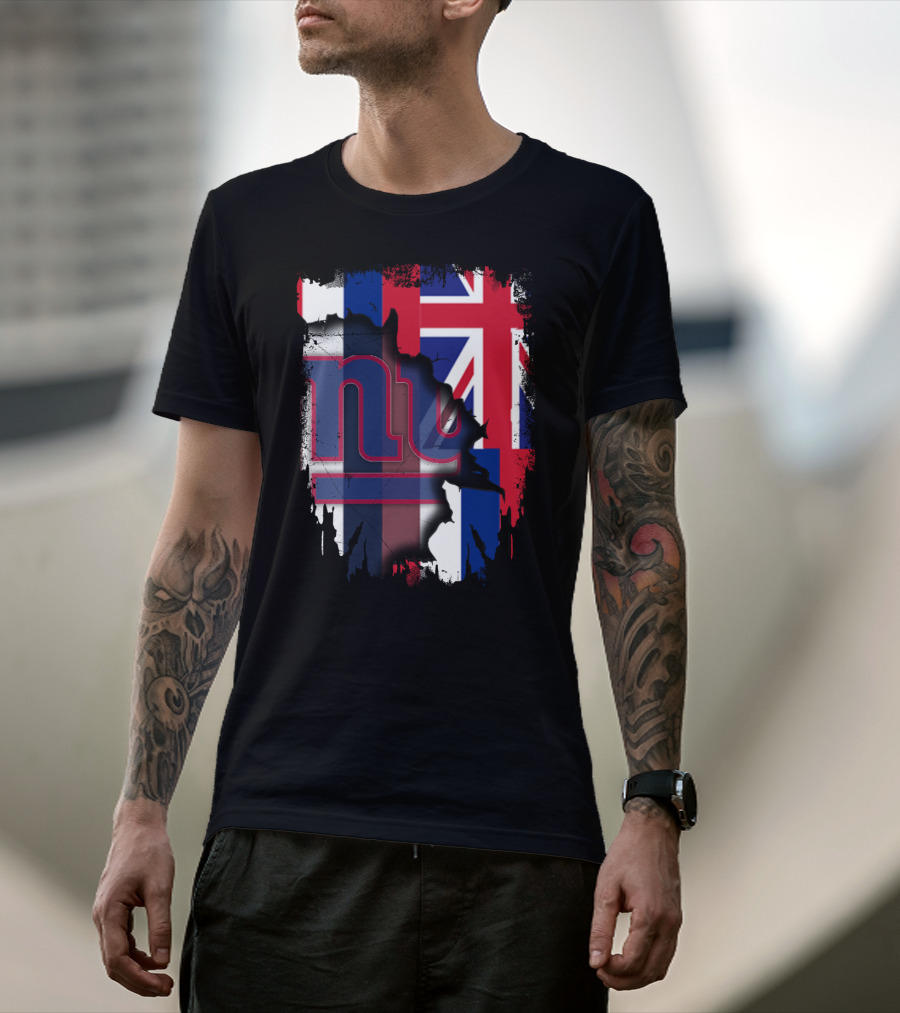 Giants Together Hawaii Fusion With Union Jack And NFL T-Shirt