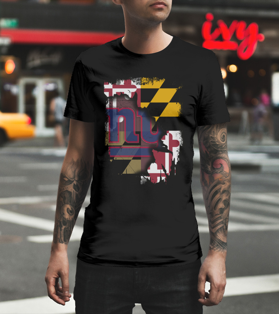 Maryland Pride With New York Giants Fusion T-Shirt
