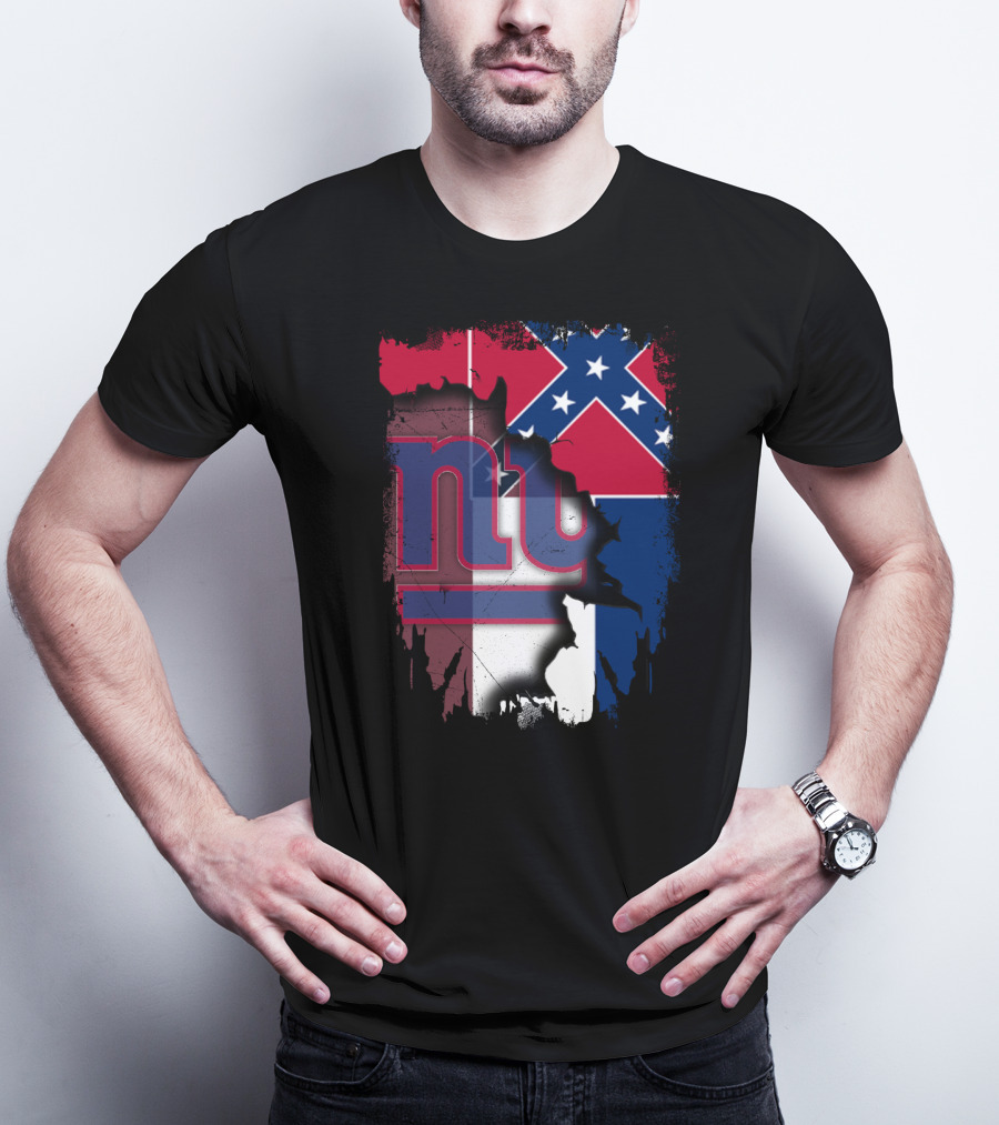 Mississippi Flag With New York Giants Logo Fusion T-Shirt