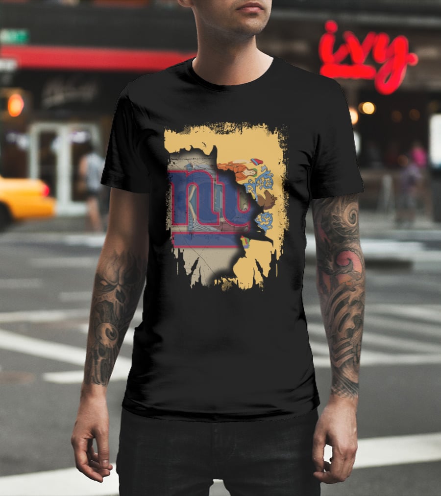 New Jersey Giants Together Flag Fusion T-Shirt