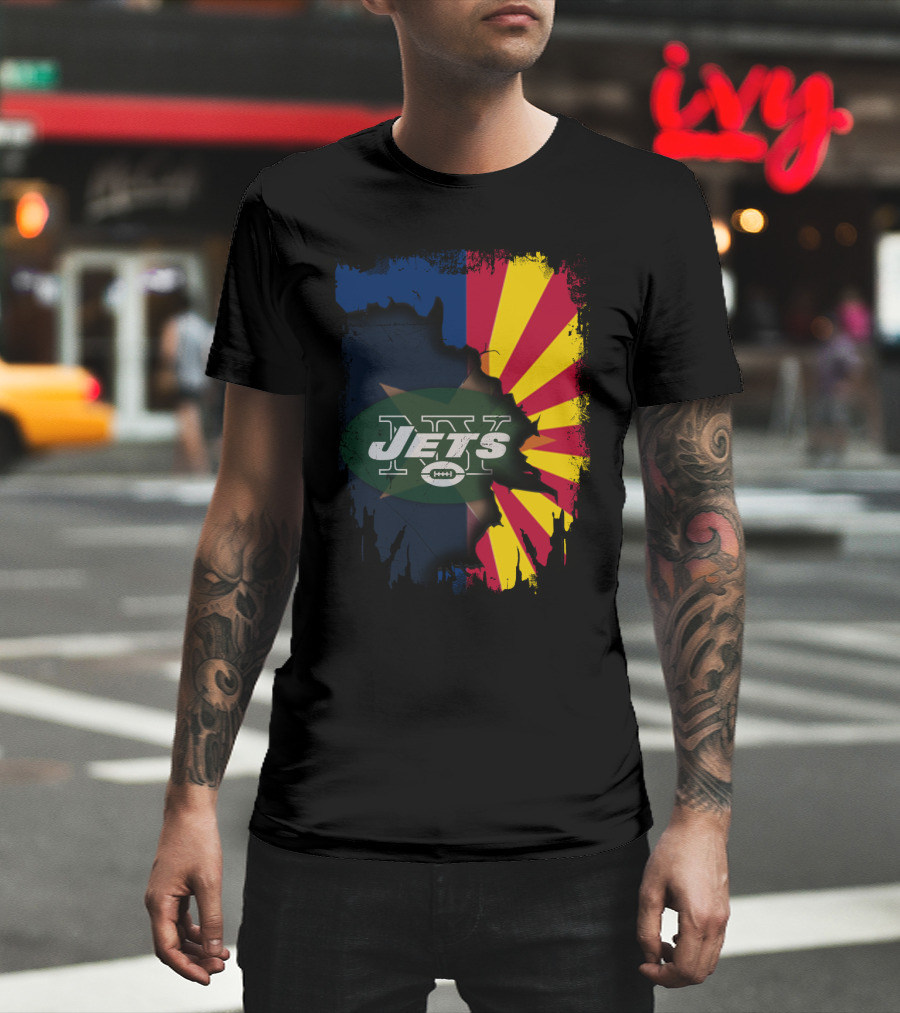 Arizona State Flag Merged With New York Jets T-Shirt