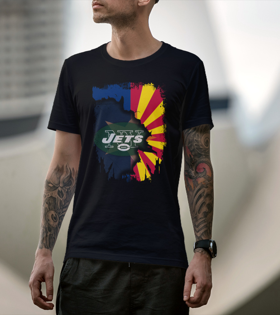 Arizona State Flag Merged With New York Jets T-Shirt