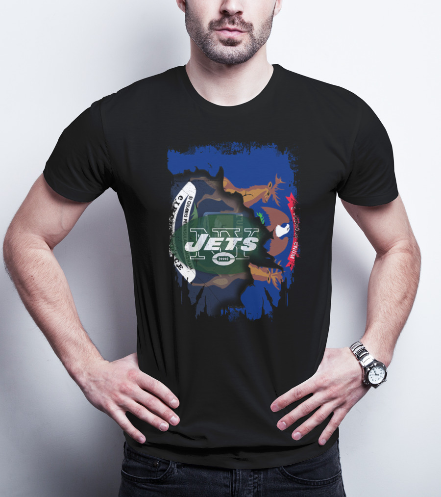 Michigan Together With Jets NFL Collaboration T-Shirt