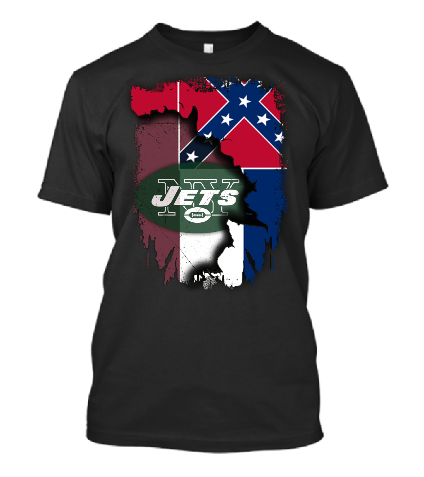 Jets New York Mississippi Confederate Flag T-Shirt