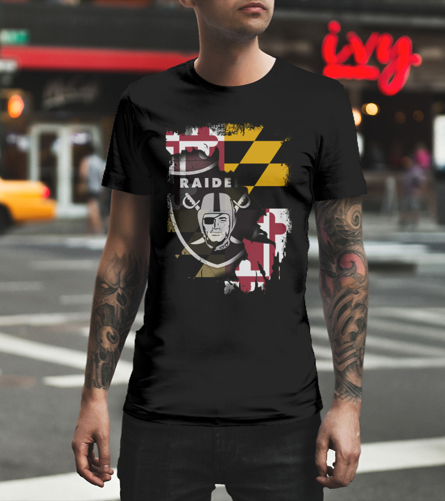 Maryland Flag Raiders Helmet T-Shirt