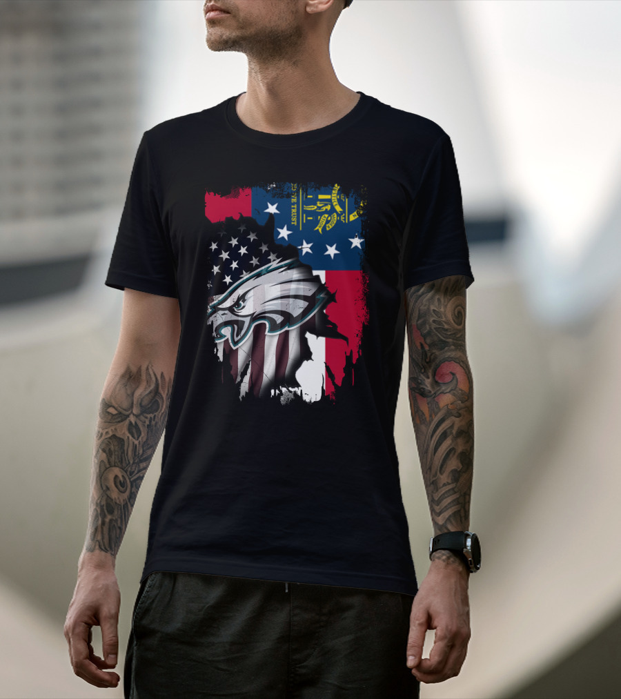 Georgia Flag With Eagles American Pride Together T-Shirt