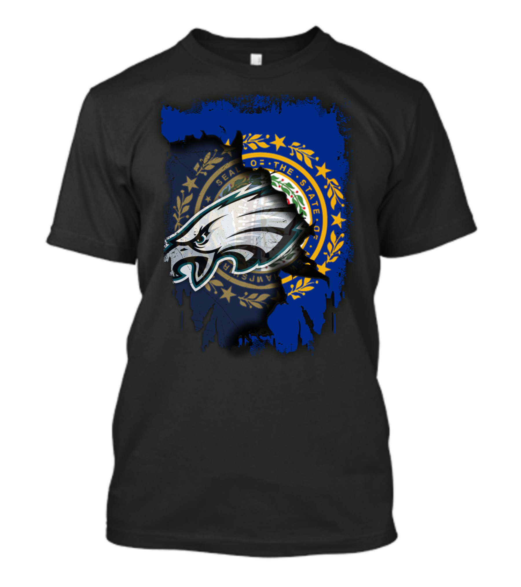 New Hampshire State Seal With Philadelphia Eagles Emblem T-Shirt