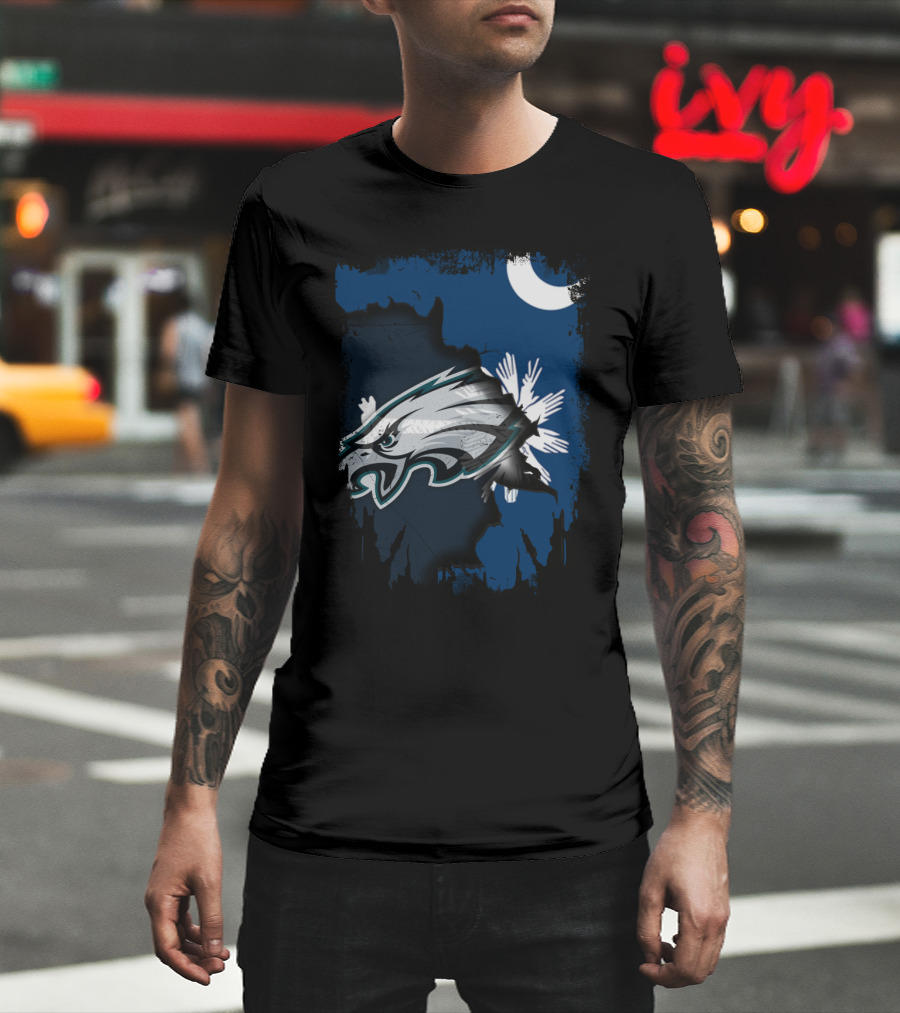 Together South Carolina With Philadelphia Eagles And Palmetto Crescent Moon T-Shirt