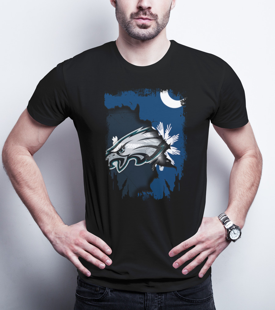 Together South Carolina With Philadelphia Eagles And Palmetto Crescent Moon T-Shirt