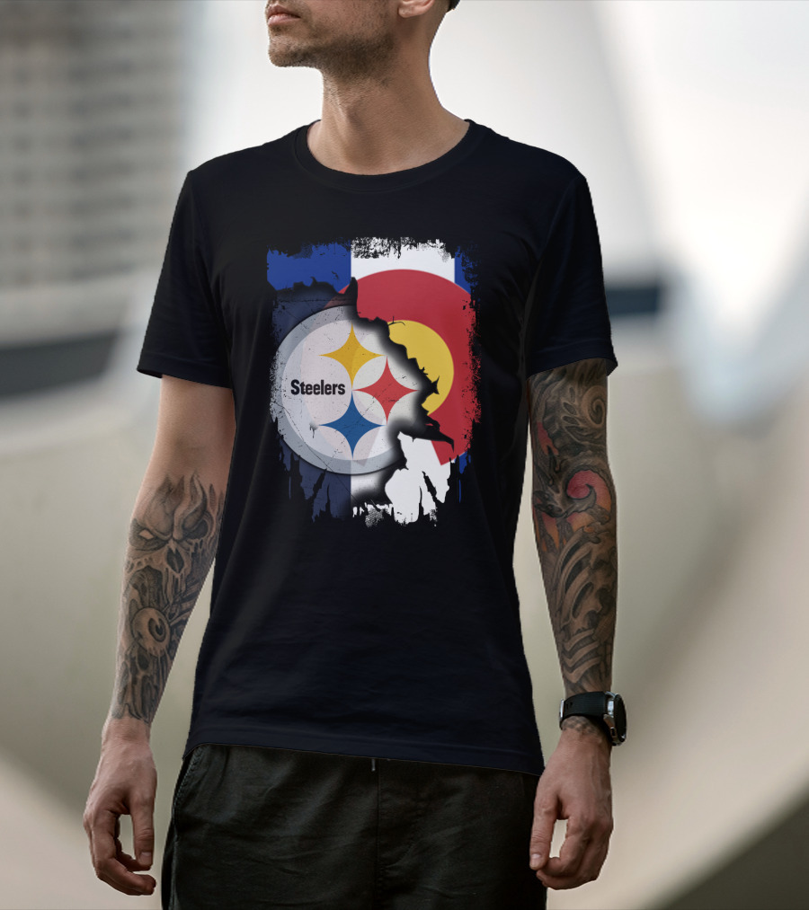 Steelers And Colorado Flag Fusion T-Shirt