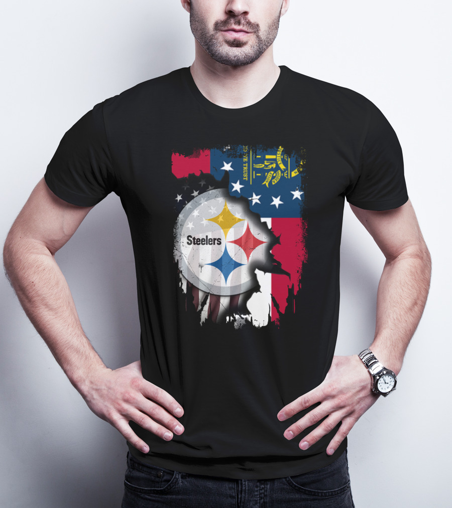 Steelers Over Georgia State Flag Football T-Shirt