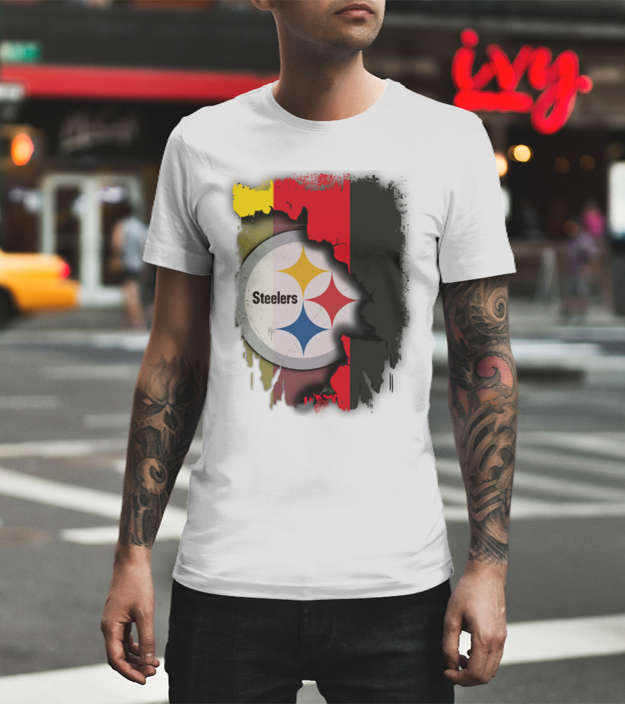 Germany Steelers Fusion With Flag And Logo Elements T-Shirt