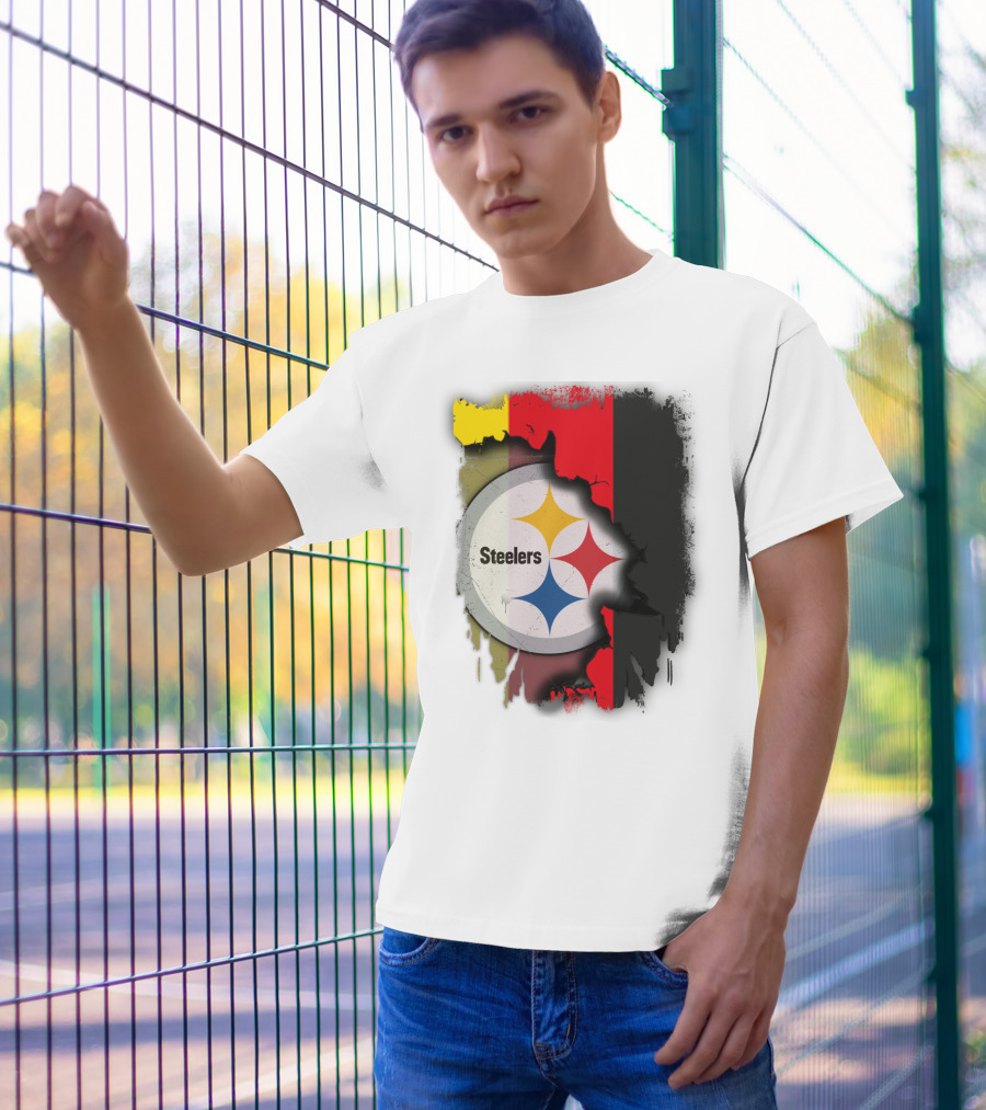 Germany Steelers Fusion With Flag And Logo Elements T-Shirt