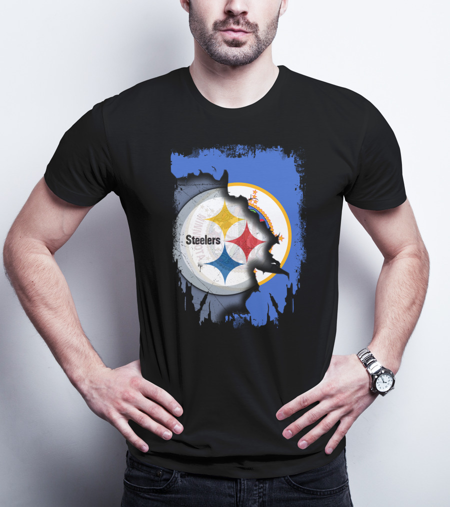 Steelers And Minnesota United Iconic Symbol Fusion T-Shirt